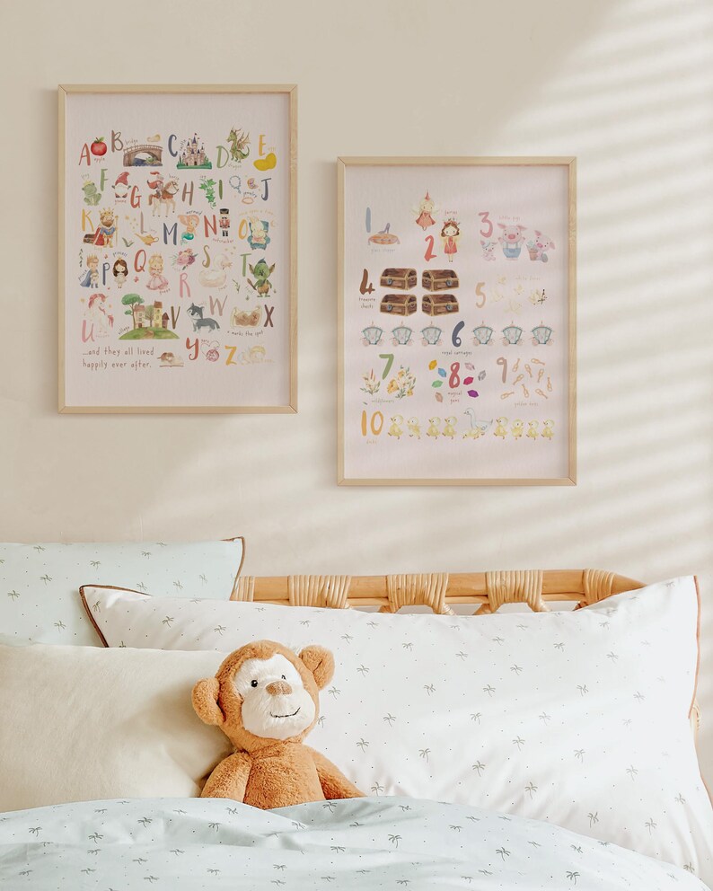 Fairy Tales Alphabet Poster: Pastel Watercolor ABC Print (digital ...
