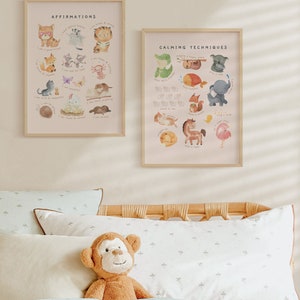 Animal Affirmation Quotes Educational Poster | Watercolor Cute Calm ...