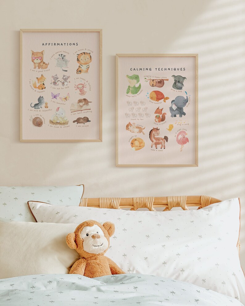 Animal Affirmation Poster | Watercolor Cute Calm Corner Print (digital ...