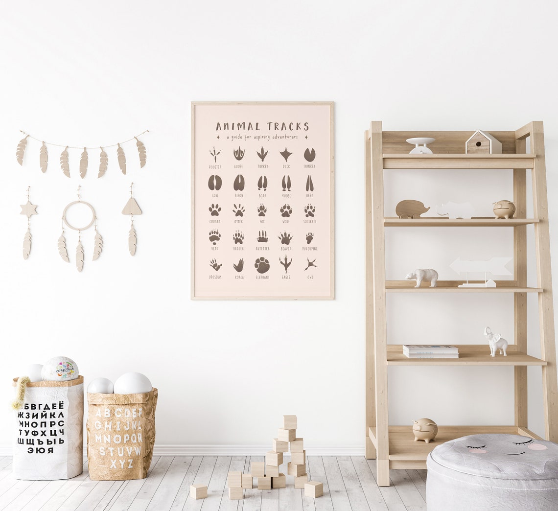 Animal Tracks Educational Posters Watercolor Montessori Printable ...