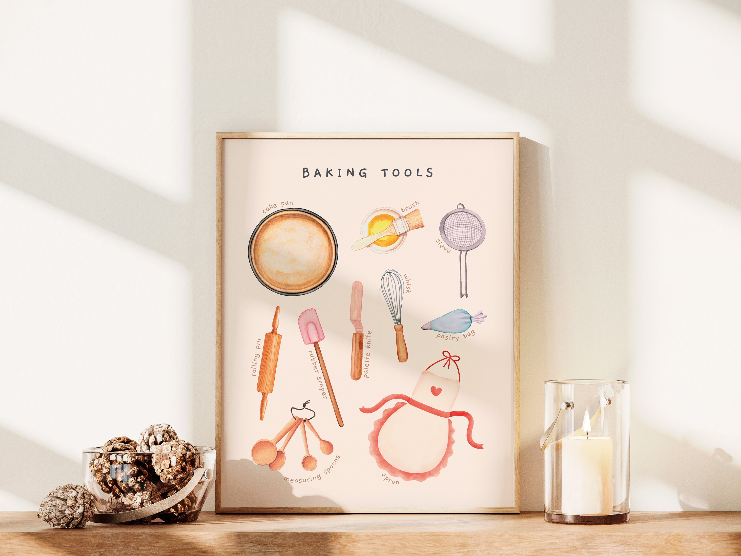 Basic Baking Tools Educational Poster Pastry Montessori Toddler Room ...