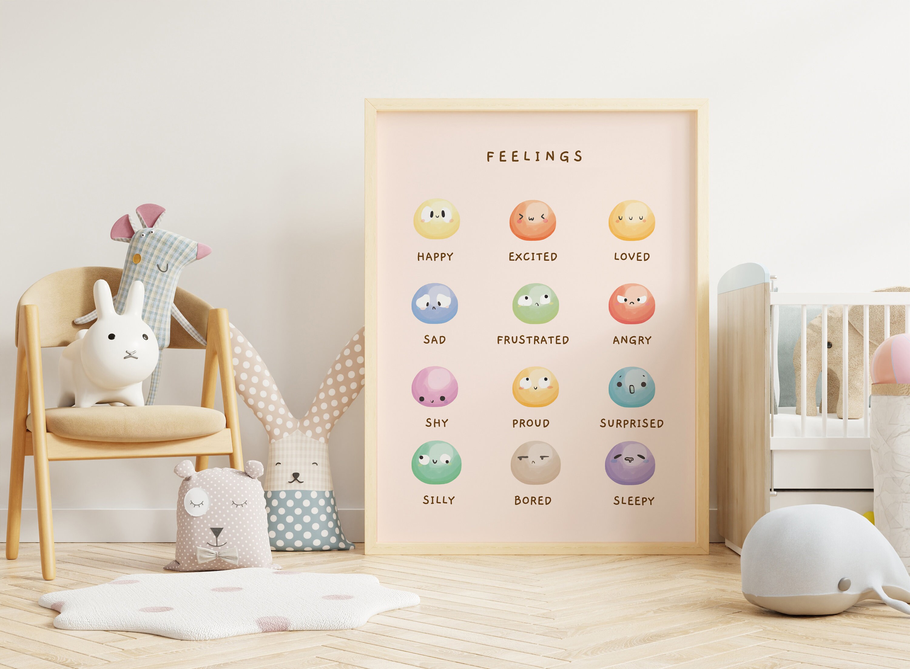 Feelings Educational Poster Pastel Watercolor Homeschool Print ...