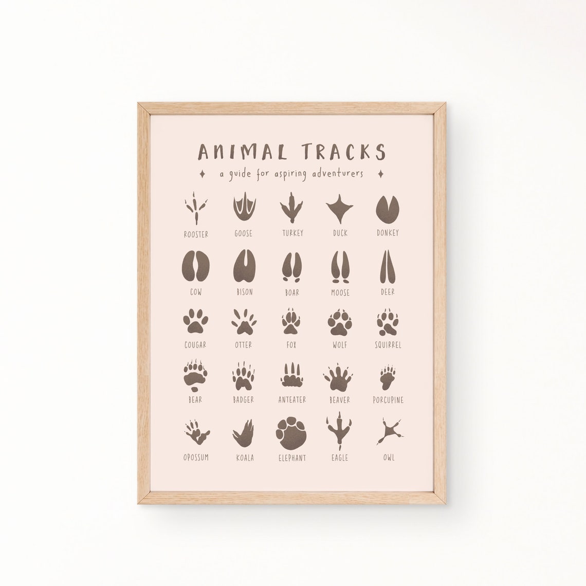 Animal Tracks Educational Posters Watercolor Montessori Printable ...