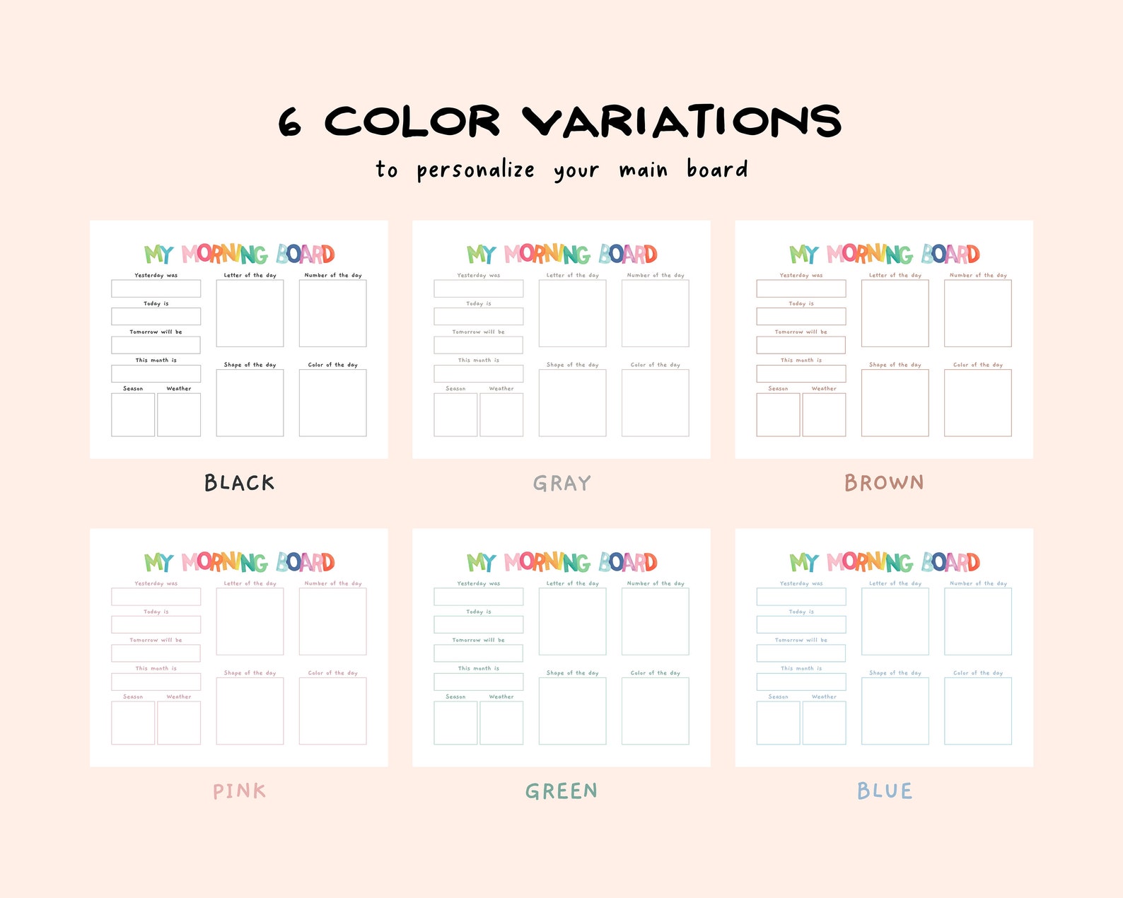 Watercolor Morning Routine Board: Toddler Daily Calendar (digital ...