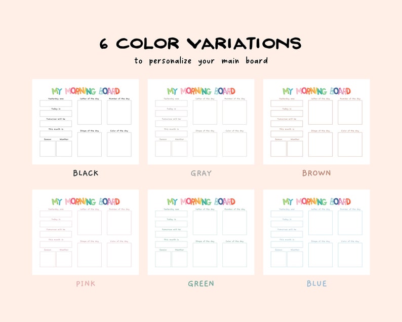 Rainbow Morning Routine Board Educational Print Watercolor Nursery ...