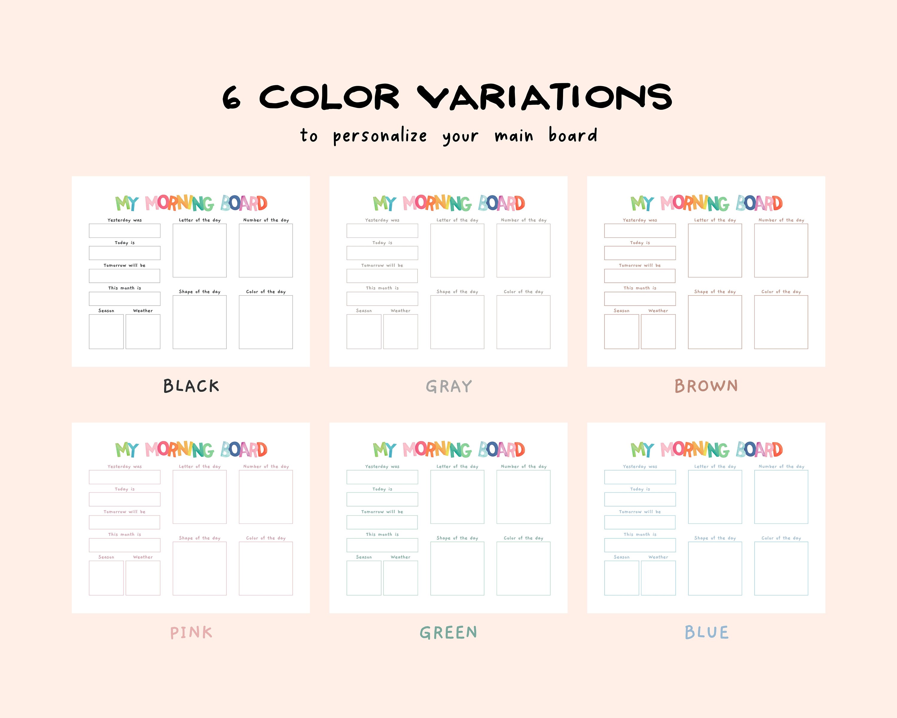 Rainbow Morning Routine Board Educational Print Watercolor Nursery ...