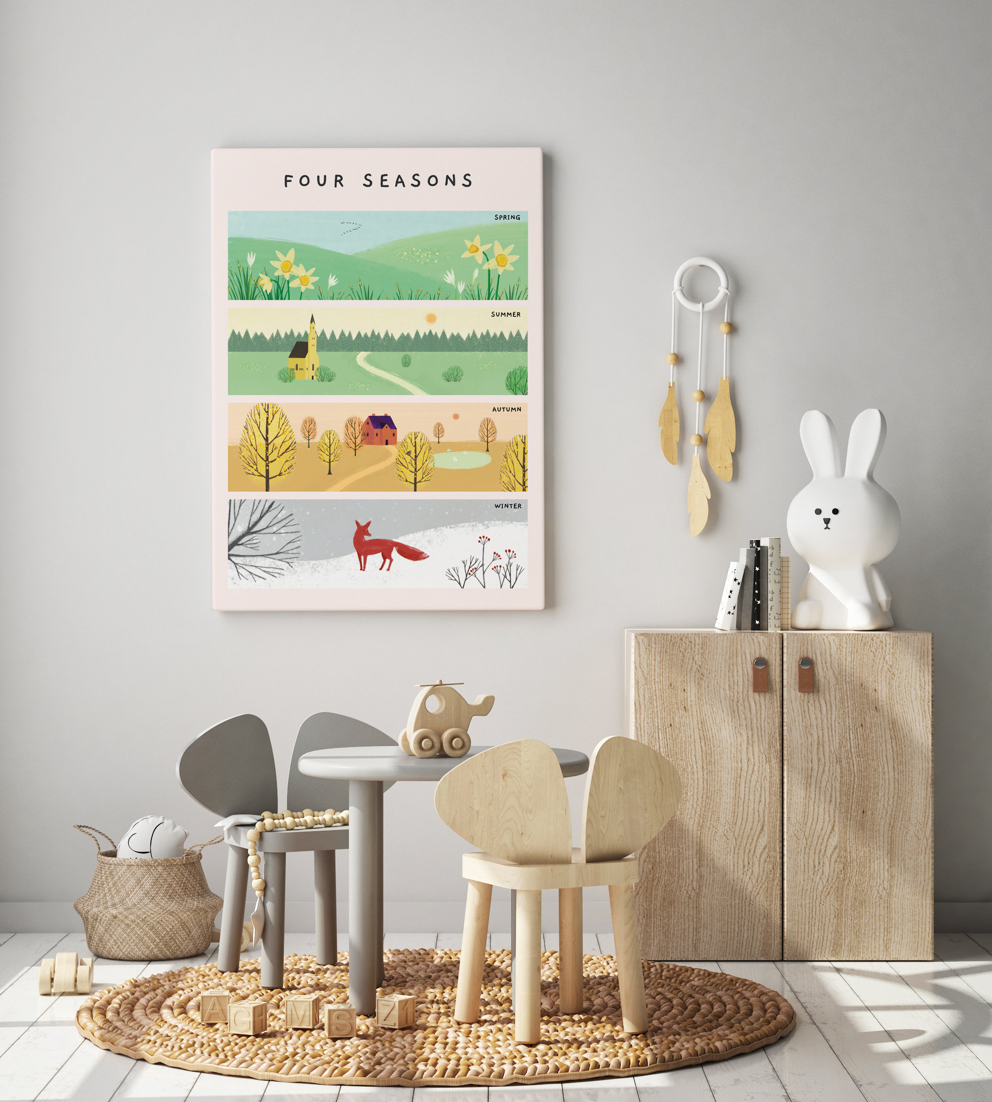 4 Seasons Watercolor Educational Posters Preschool Nature - Etsy