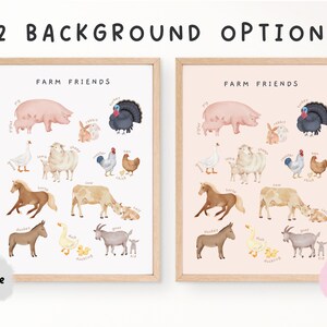 Farm Animals Educational Poster | Domesticated Animals Montessori Print ...