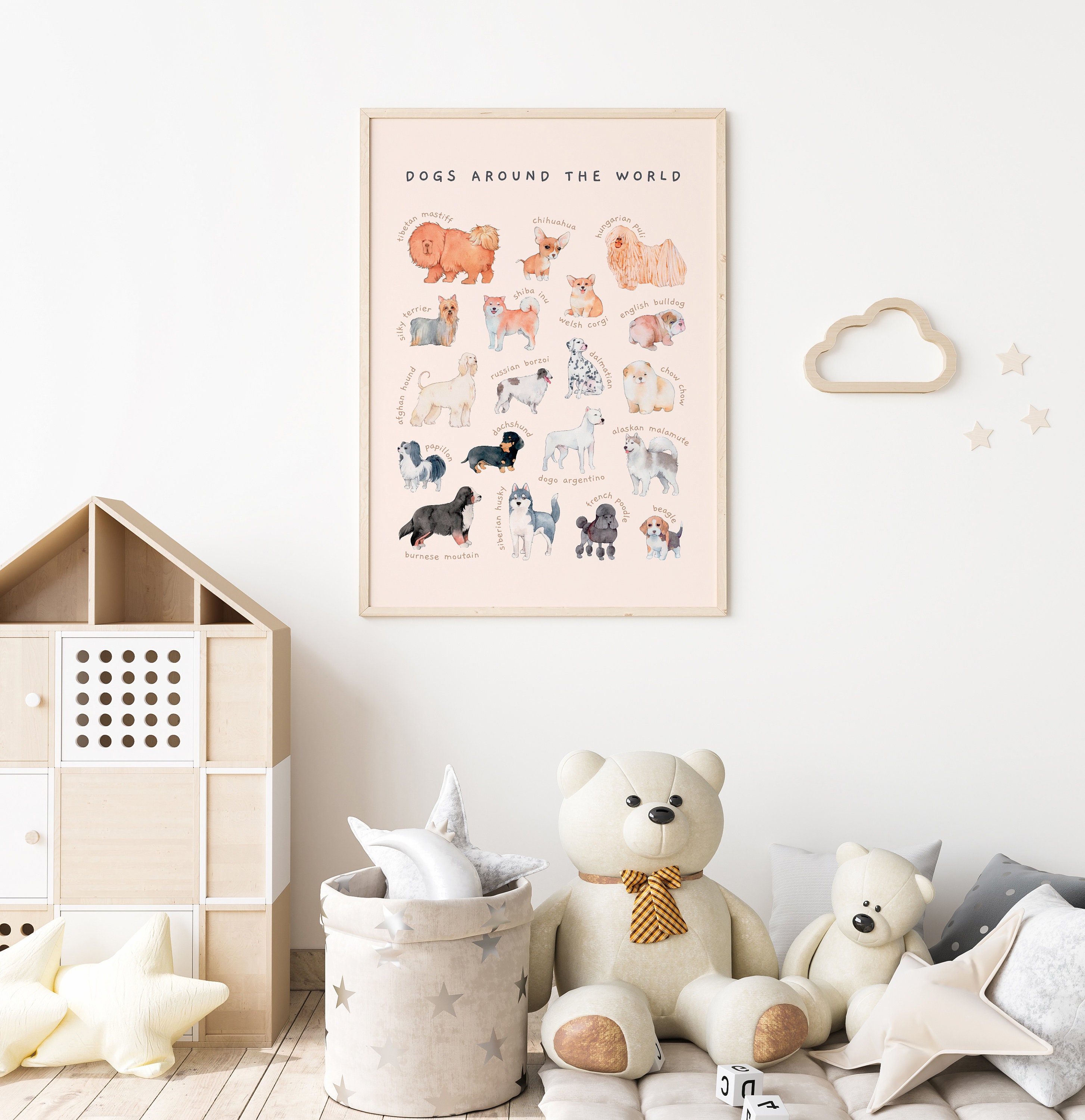 Cat & Dog Breeds Educational Posters Set of 2 Printable Toddler Room ...