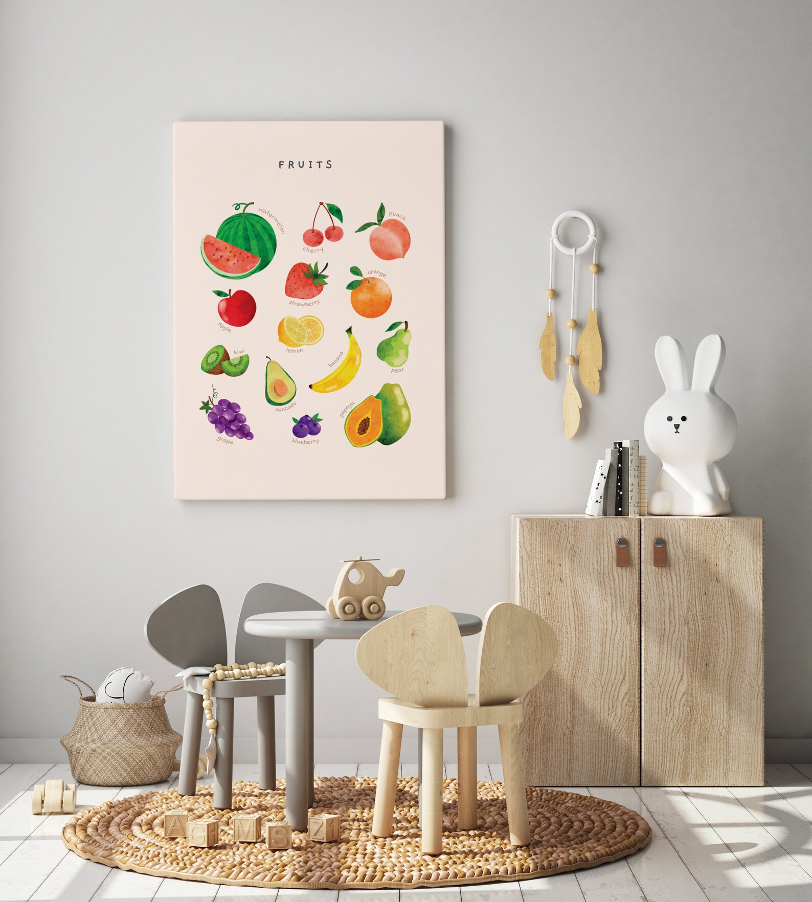 Fruits Homeschool Educational Posters | Printable Watercolor Montessori ...