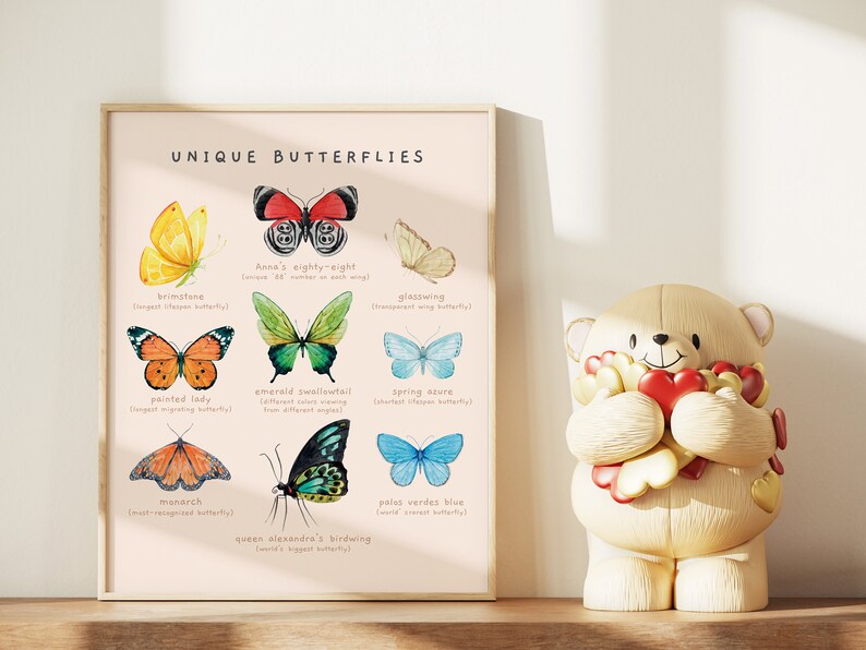 Set of 8 Nature Themed Posters Fruits Veggies Flowers Leaves Beetles ...