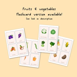 Fruits Vegetables Educational Posters | Set of 2 Watercolor Montessori ...