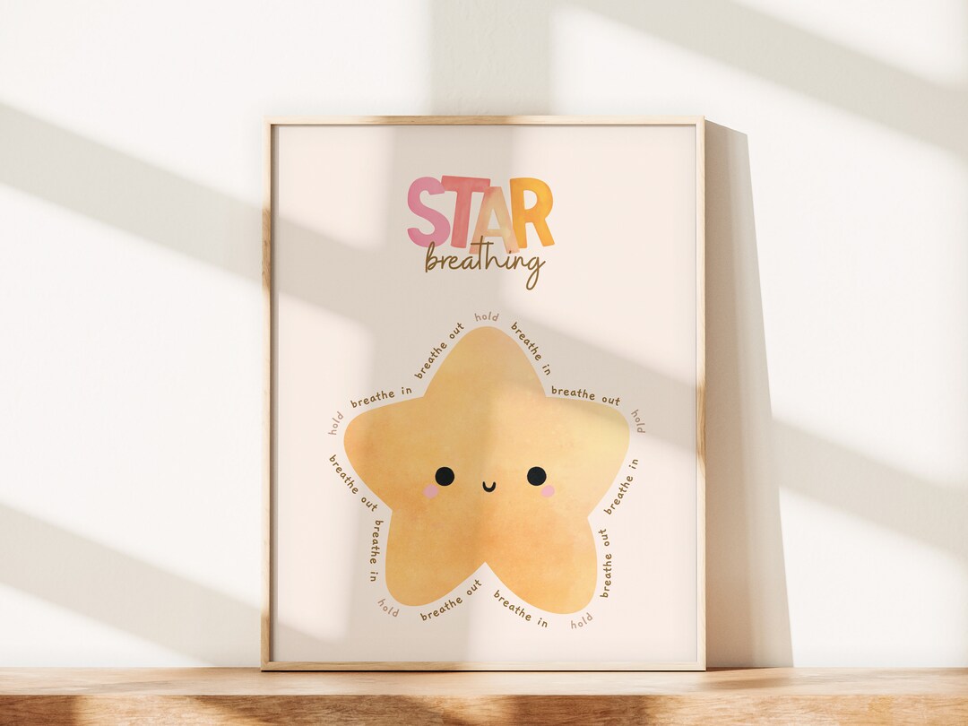 Watercolor Educational Poster | STAR Breathing Calming Technique ...