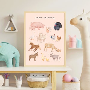 Farm Animals Educational Poster | Domesticated Animals Montessori Print ...