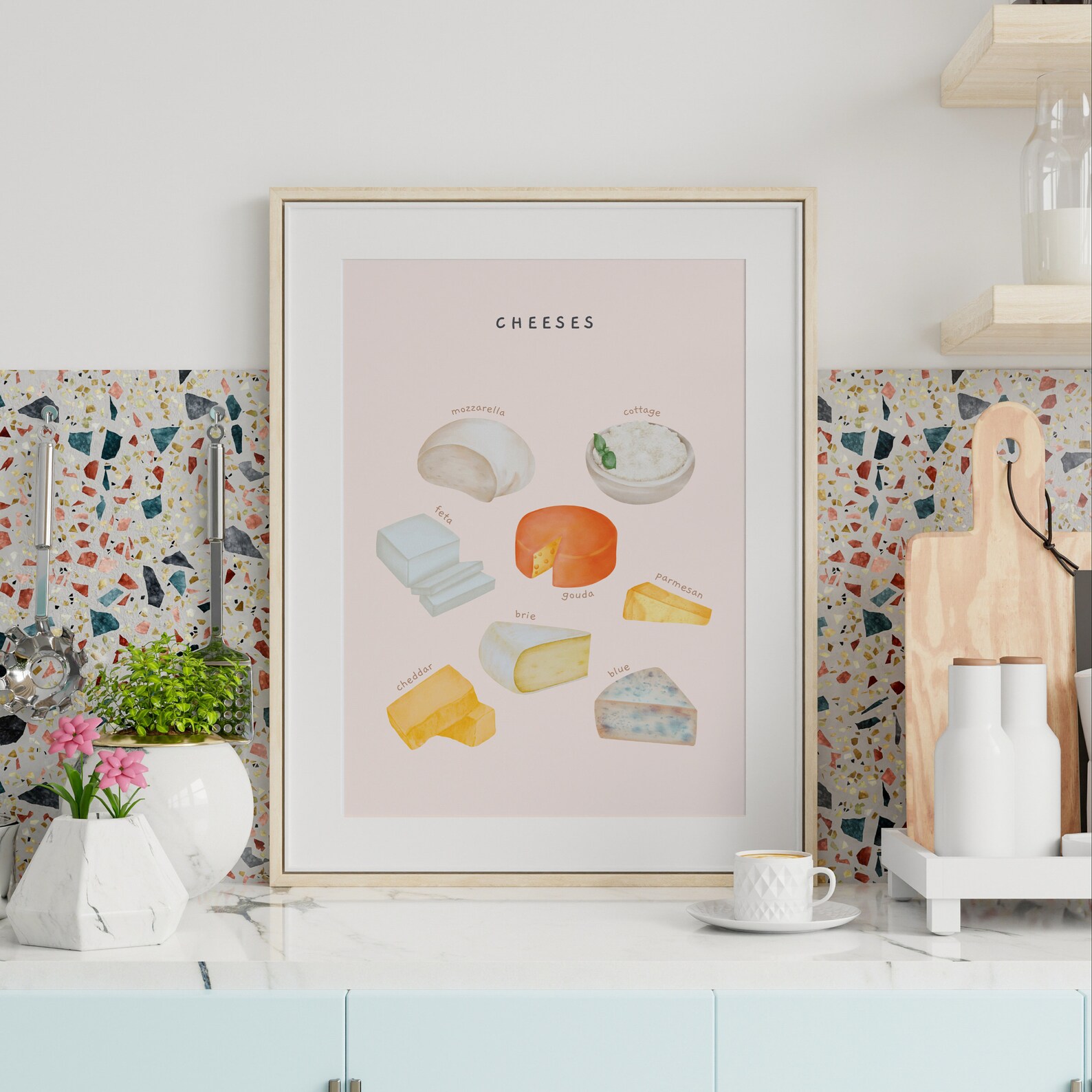 Cheese Types Montessori Educational Poster | Printable Watercolor ...