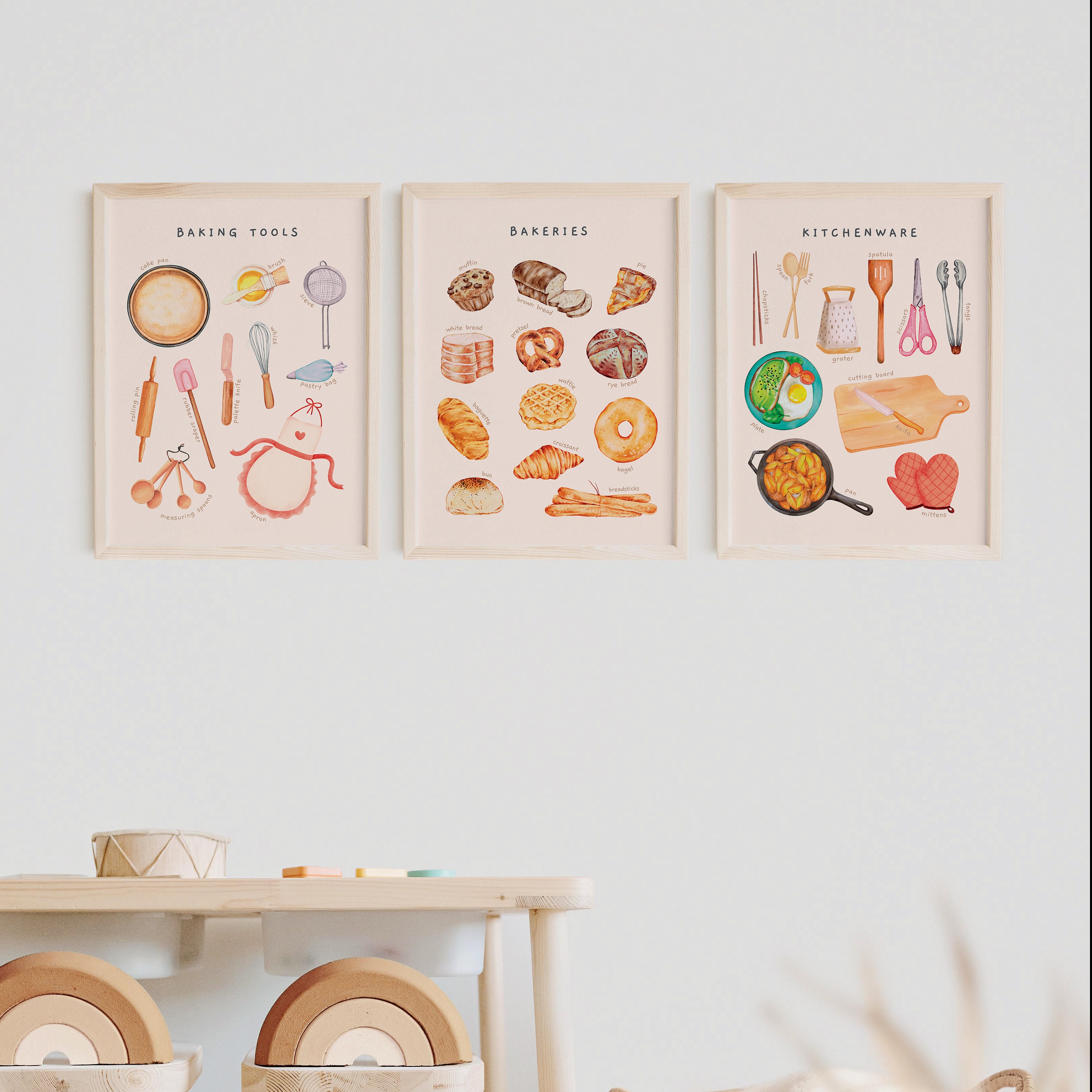 Basic Baking Tools Educational Poster Pastry Montessori Toddler Room ...