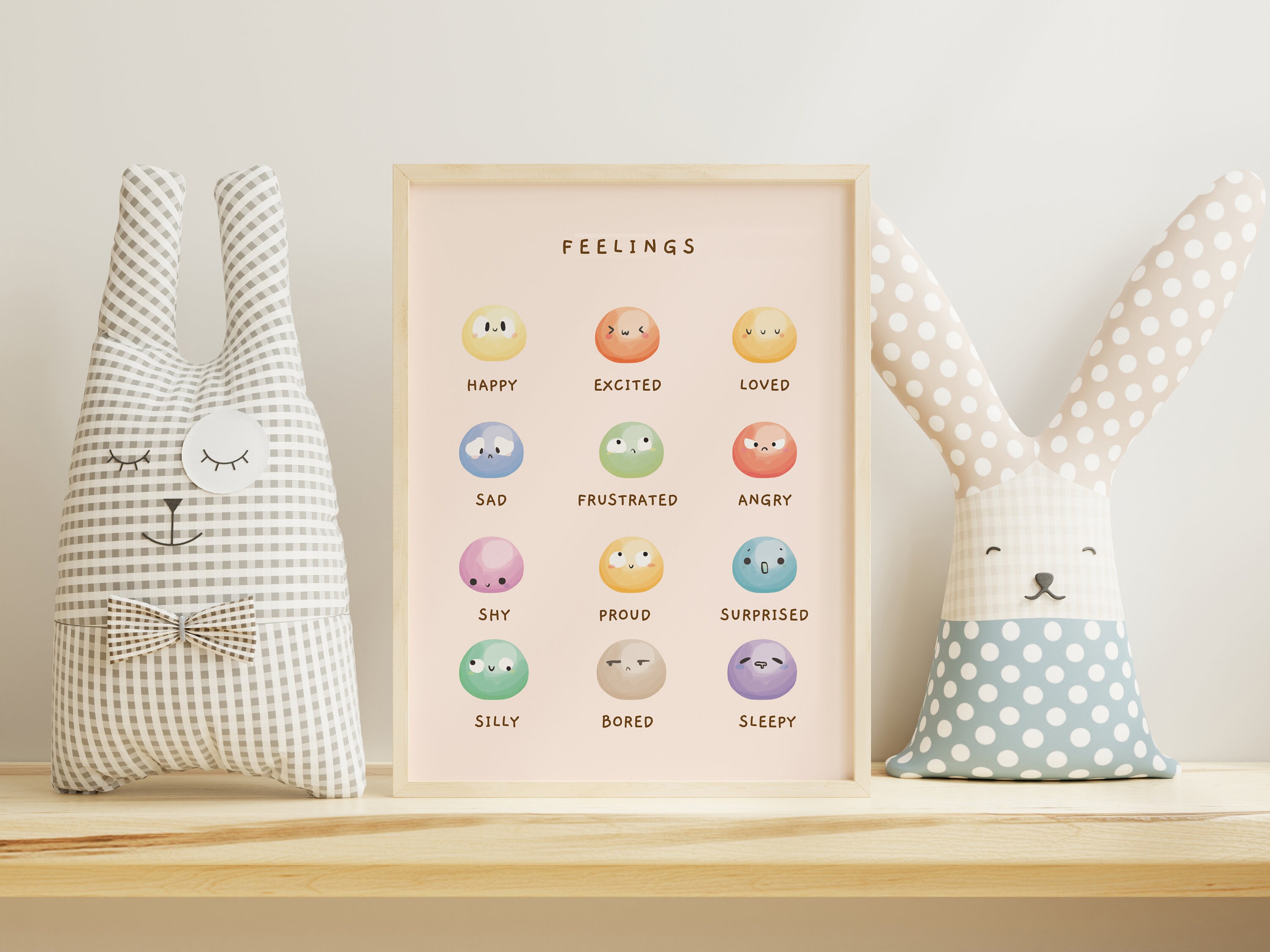 Feelings Educational Poster Pastel Watercolor Homeschool Print ...