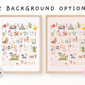 Fairy Tales Alphabets Educational Poster | Pastel Watercolor ABC ...