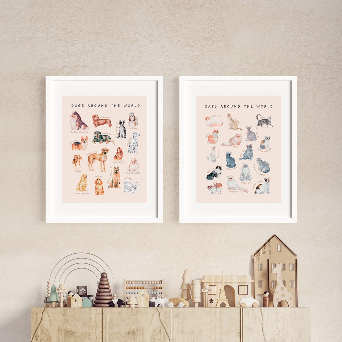 Cat & Dog Breeds Educational Posters Set of 2 Printable - Etsy