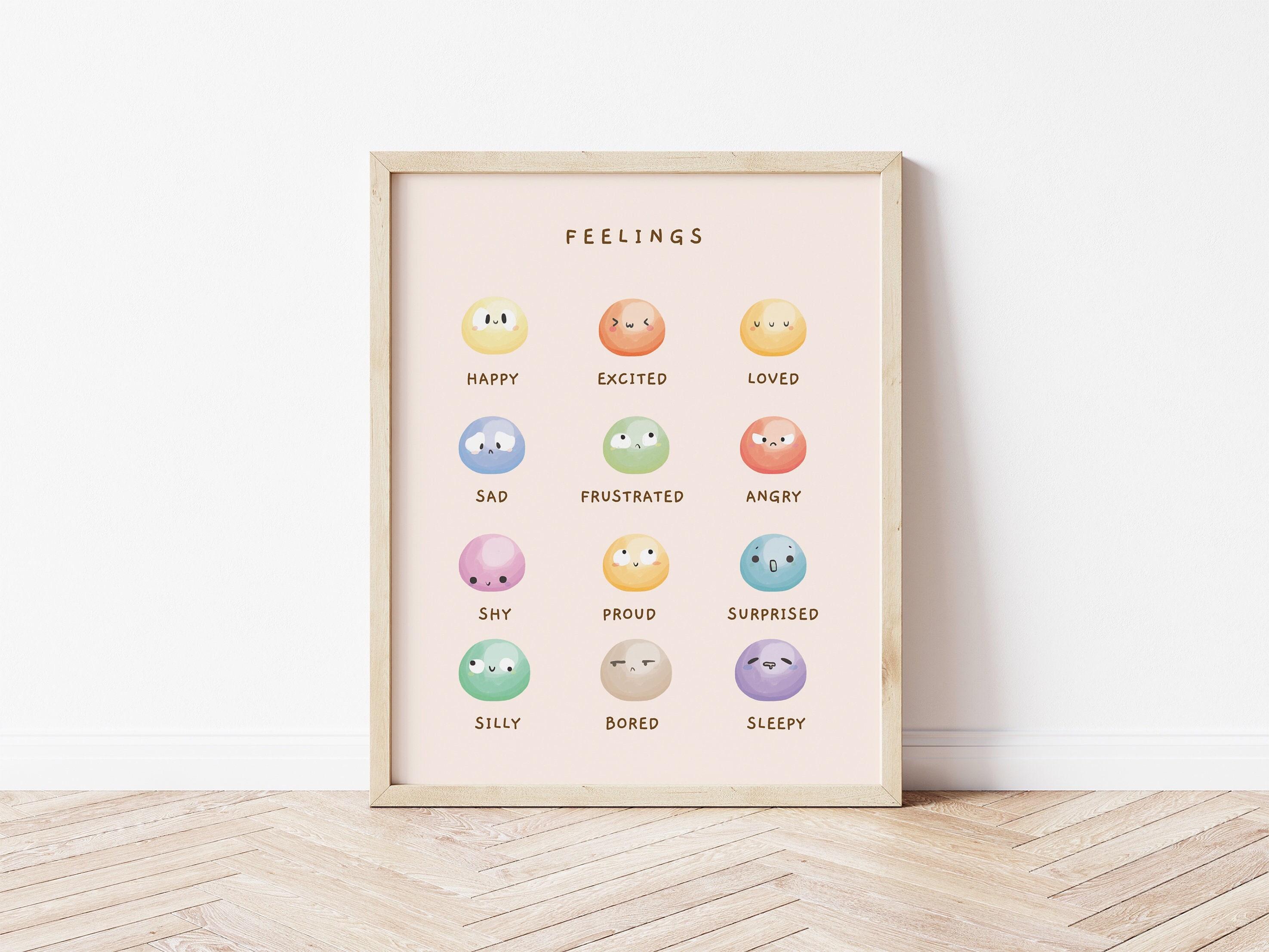 Feelings Educational Poster Pastel Watercolor Homeschool Print ...