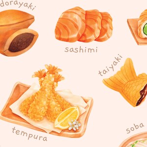 Japanese Food Watercolor Print: Cuisine Illustration Poster (digital ...
