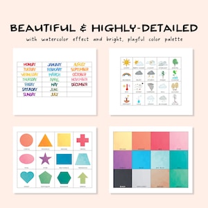 Rainbow Morning Routine Board Educational Print | Watercolor Nursery ...