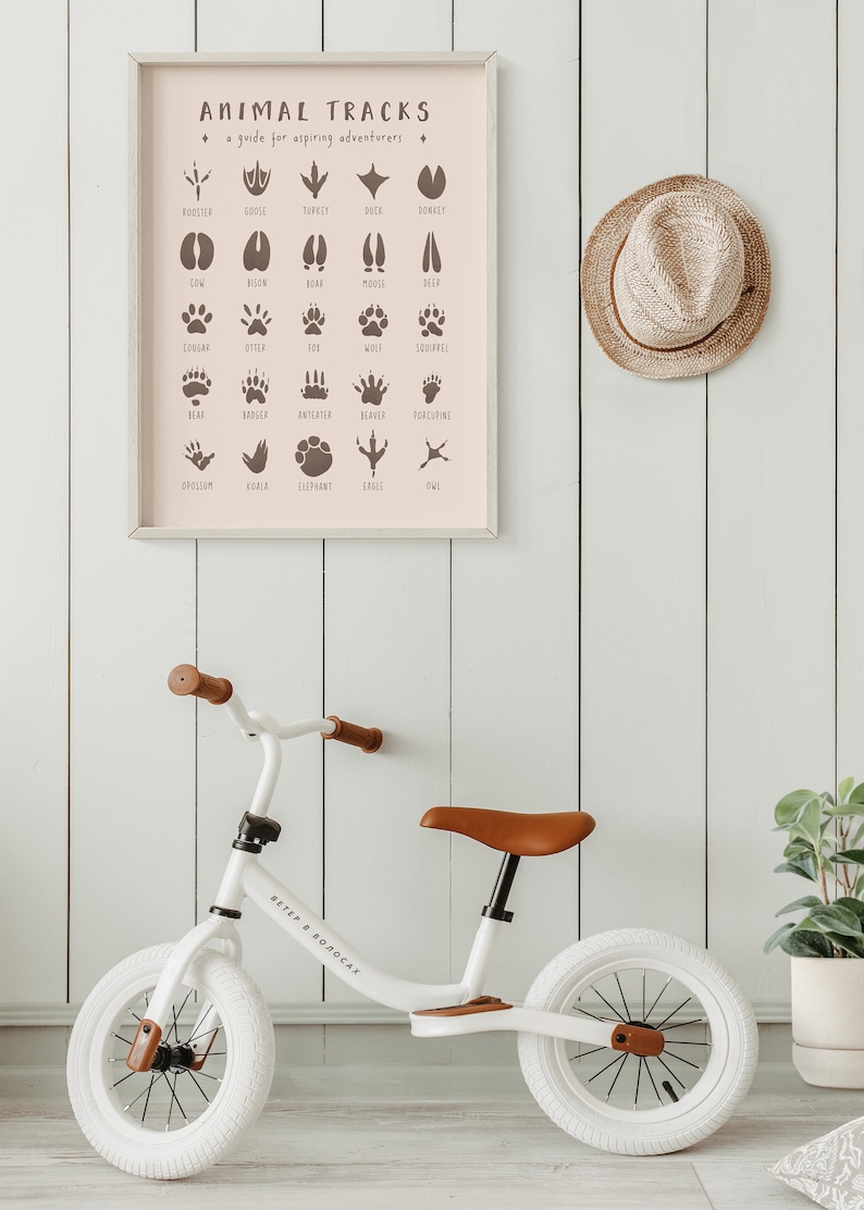 Animal Tracks Educational Posters Watercolor Montessori Printable ...
