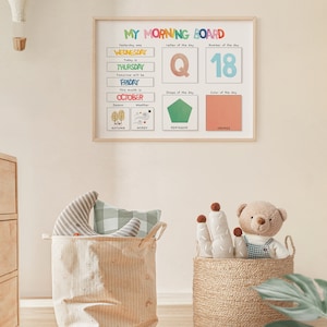 Watercolor Morning Routine Board: Toddler Daily Calendar (digital ...