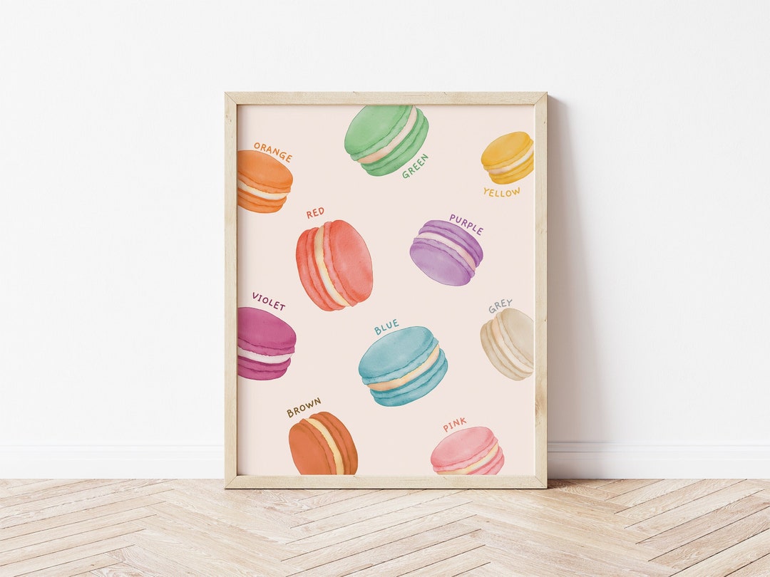 Macarons Color Learning Educational Poster | Rainbow Watercolor ...