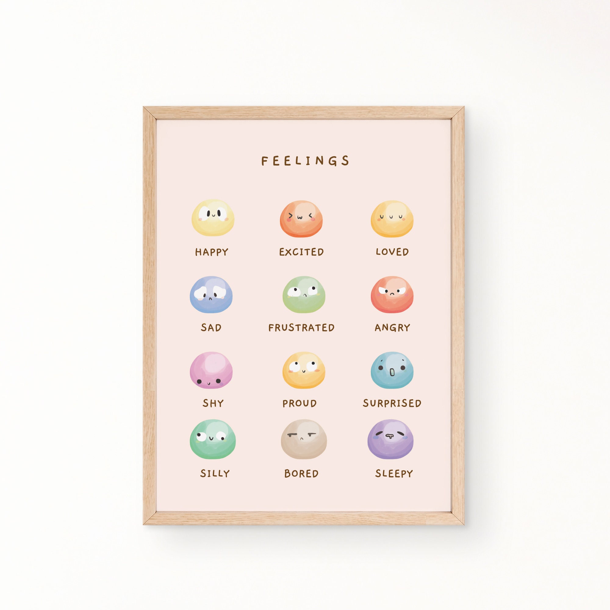 Feelings Educational Poster Pastel Watercolor Homeschool Print ...