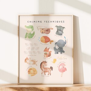 Set of 3 Animal Theme Calm Corner Prints | Cute Calming Techniques ...