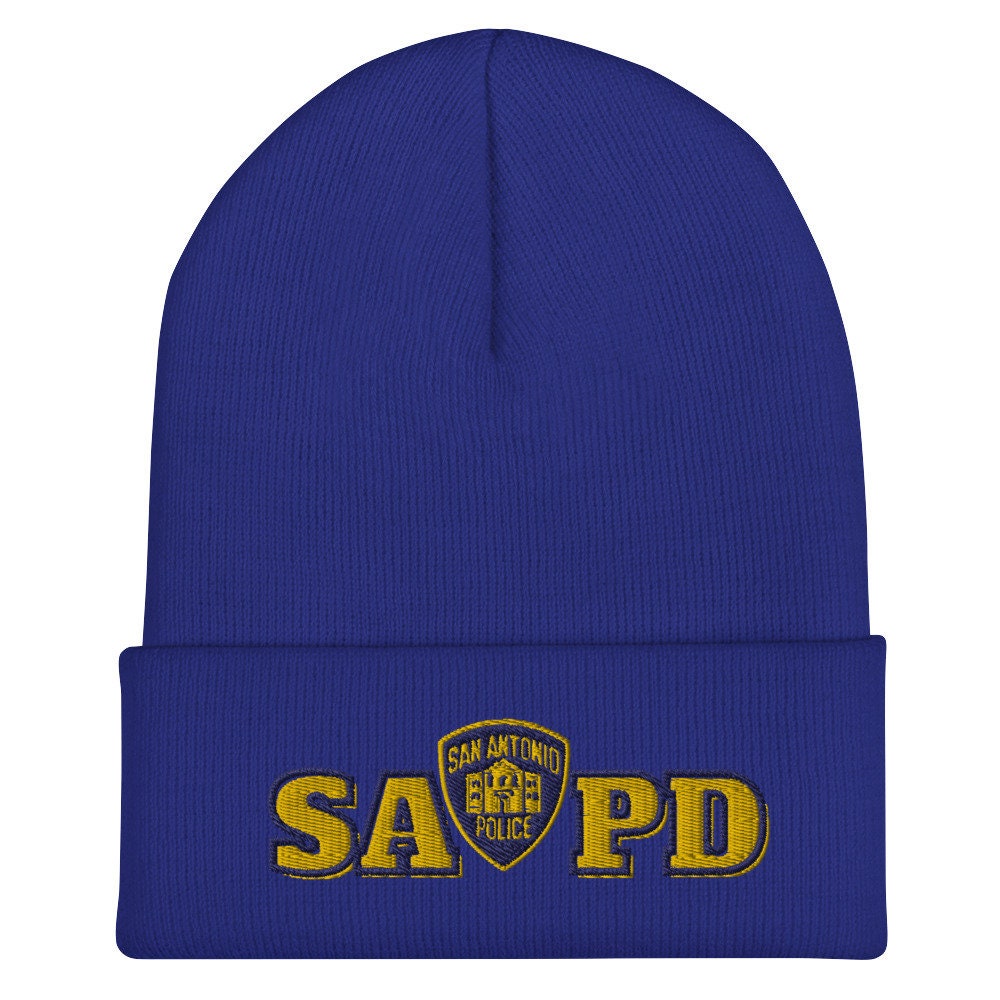 San Antonio Police Department SAPD and Logo Patch Cuffed Beanie ...