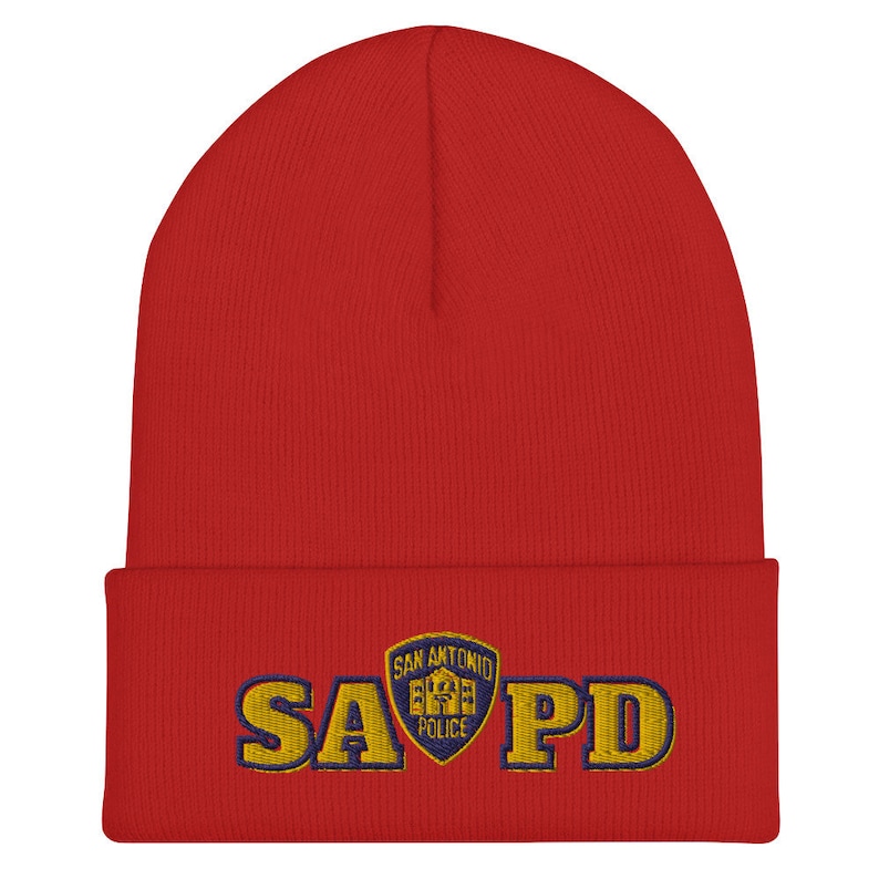 San Antonio Police Department SAPD and Logo Patch Cuffed Beanie ...