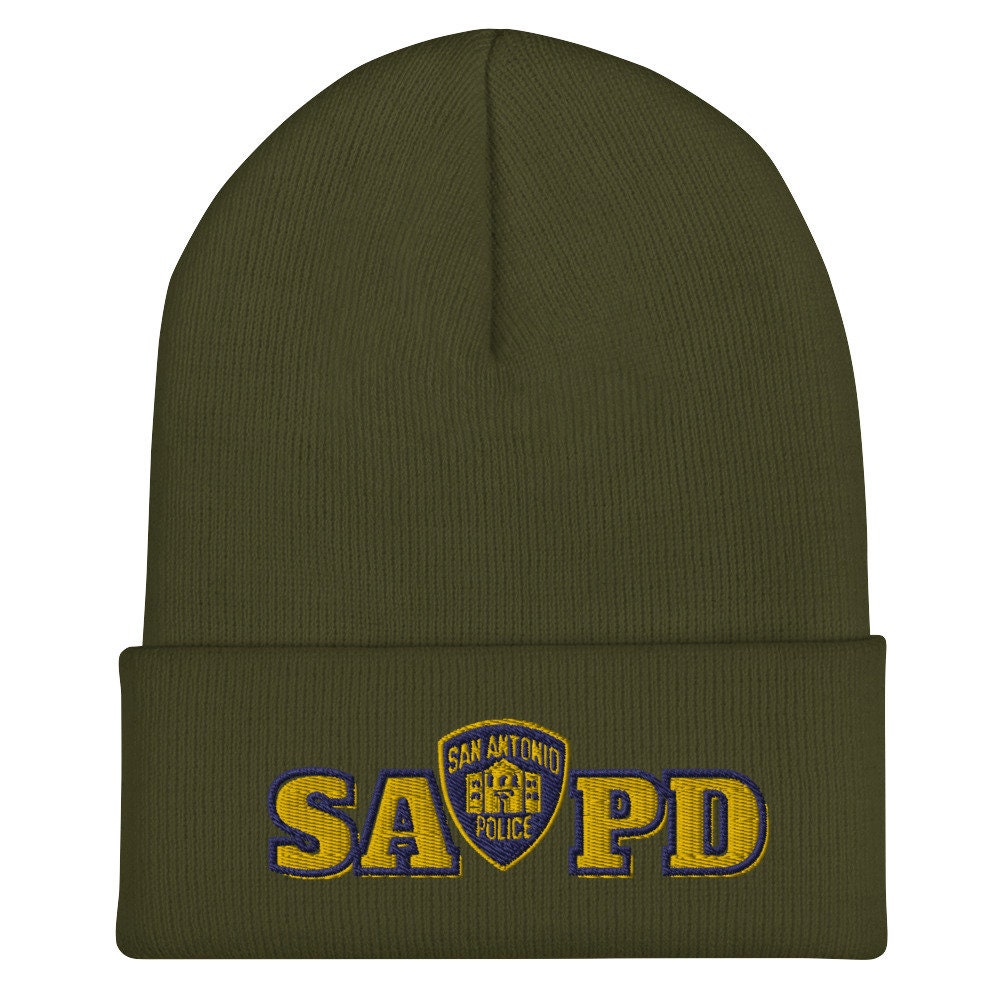 San Antonio Police Department SAPD and Logo Patch Cuffed Beanie ...