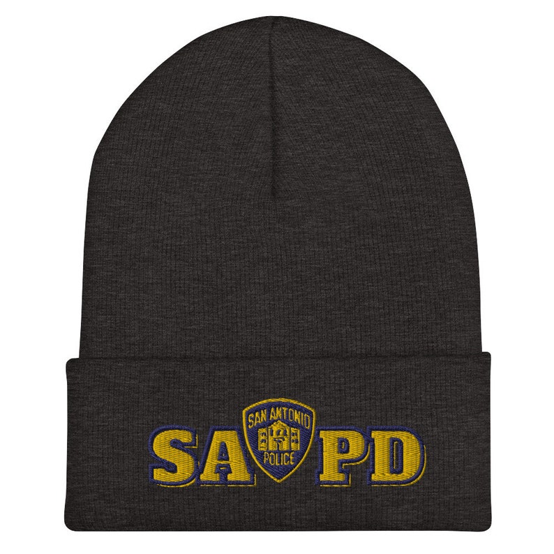 San Antonio Police Department SAPD and Logo Patch Cuffed Beanie ...