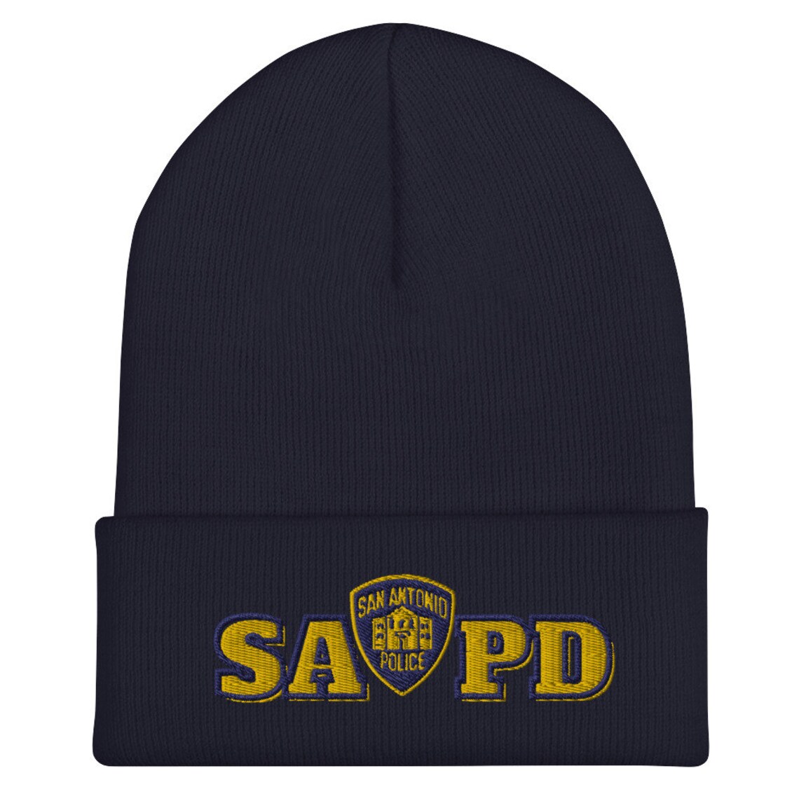 San Antonio Police Department SAPD and Logo Patch Cuffed Beanie ...