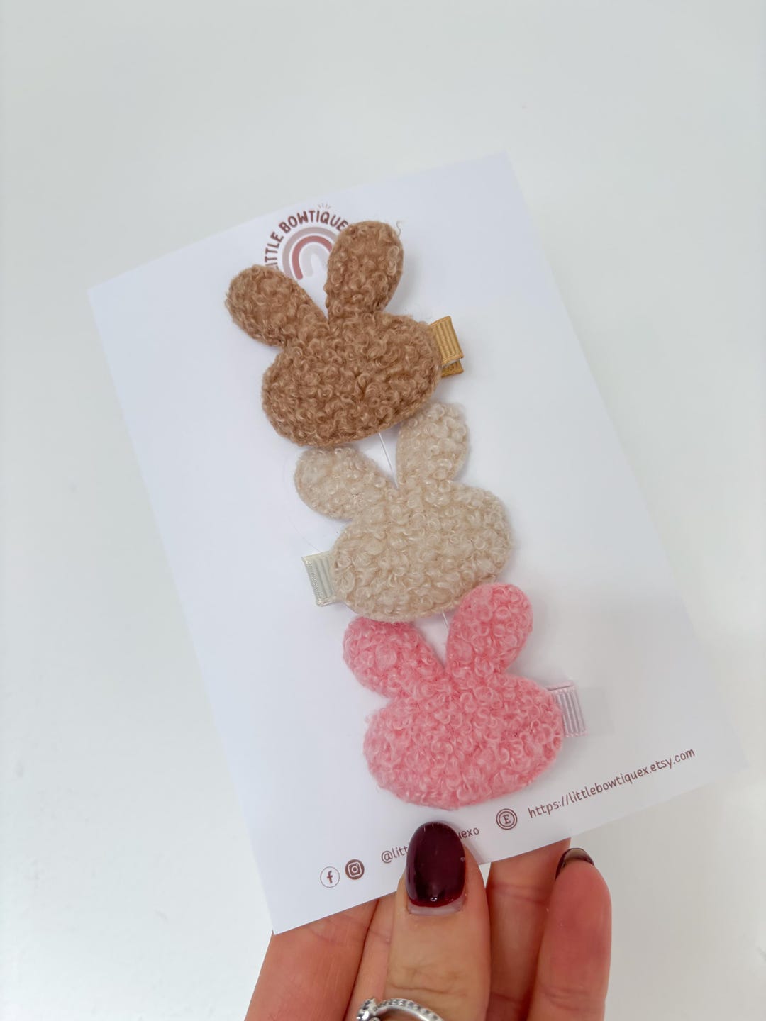 Easter Bunny Hair Clips, Fully Lined Easter Hair Clips, Baby Fringe ...
