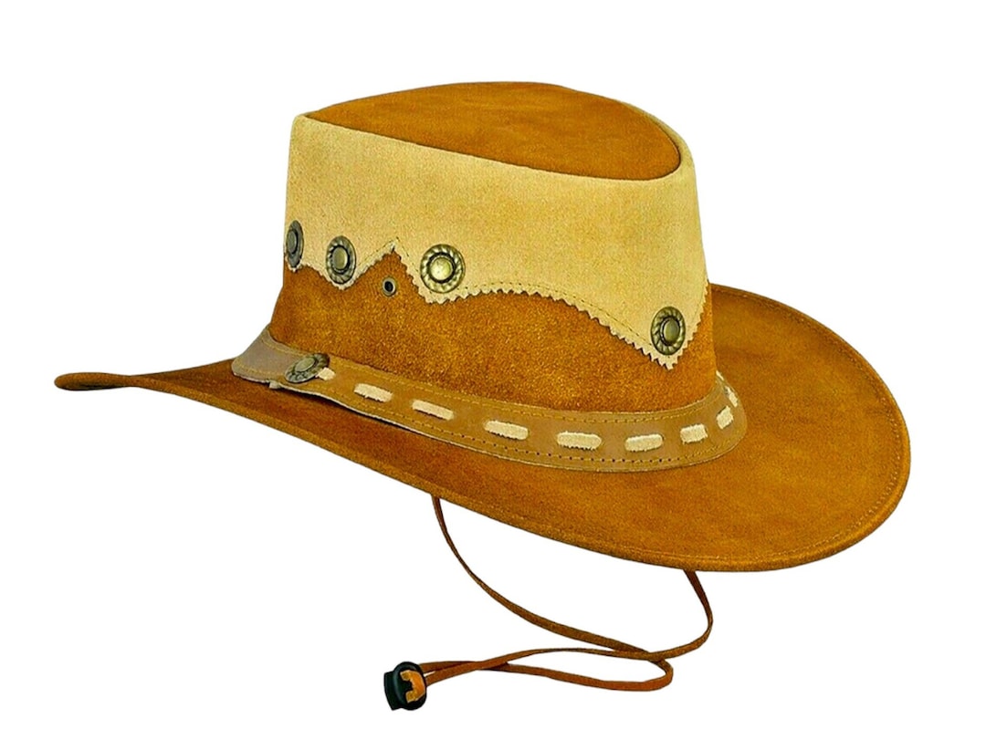 Leather Cowboy Hat Australian Cowboy Hat Handmade Real Leather Split ...