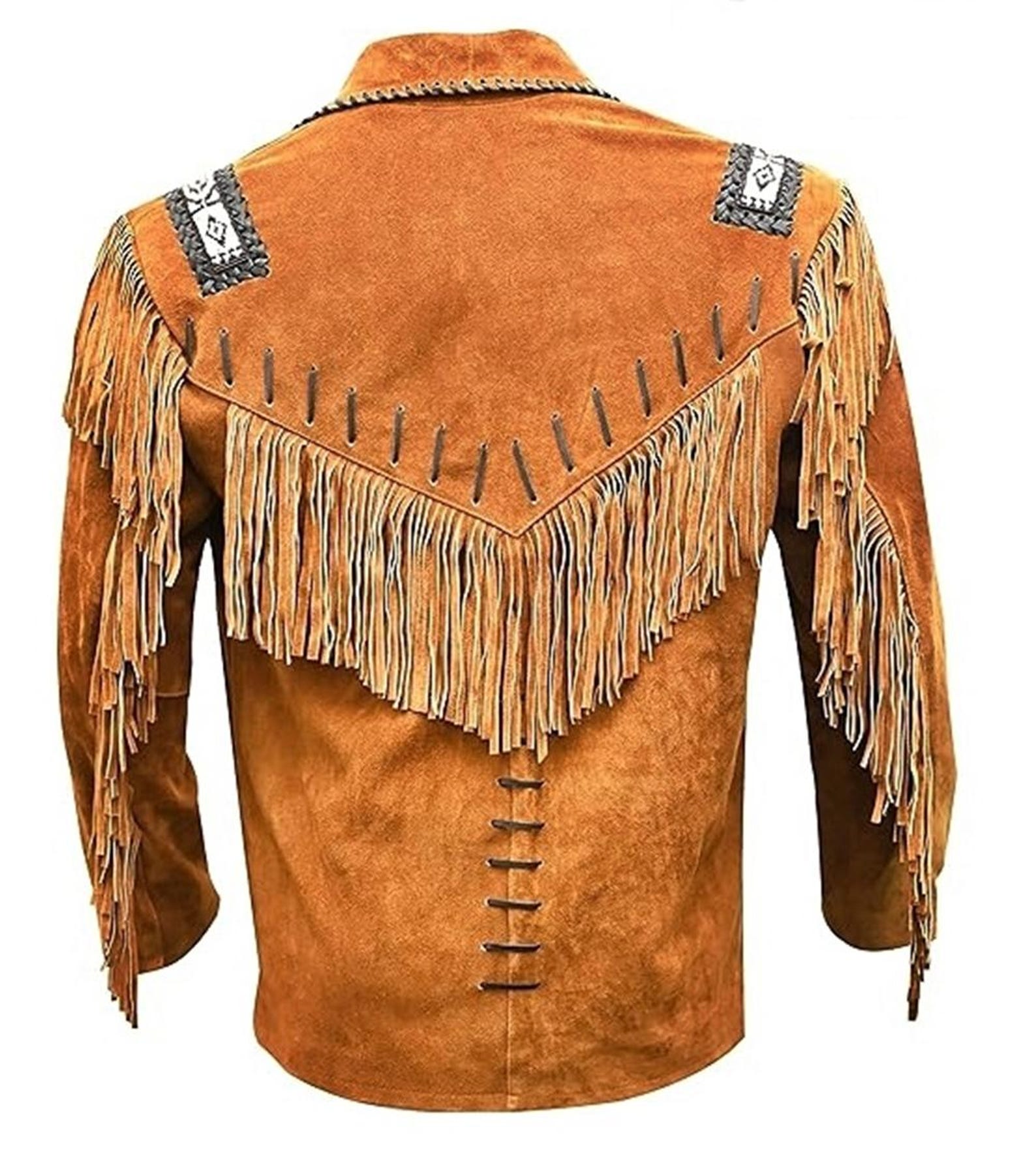 Men Native American Jacket | Cowboy Leather Fringe Jacket | Handmade ...