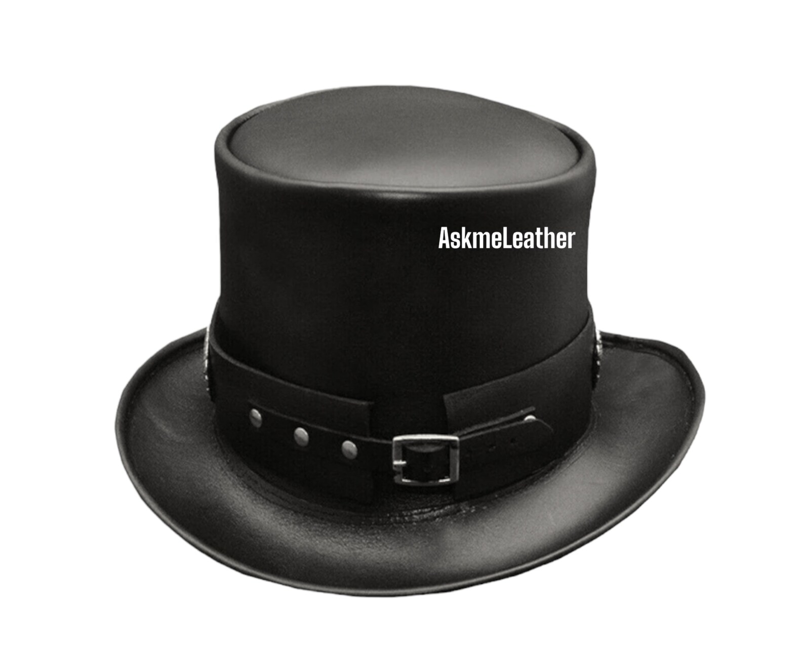 Handmade Leather Top Hat: Rocker Style Concho Band Topper - Etsy