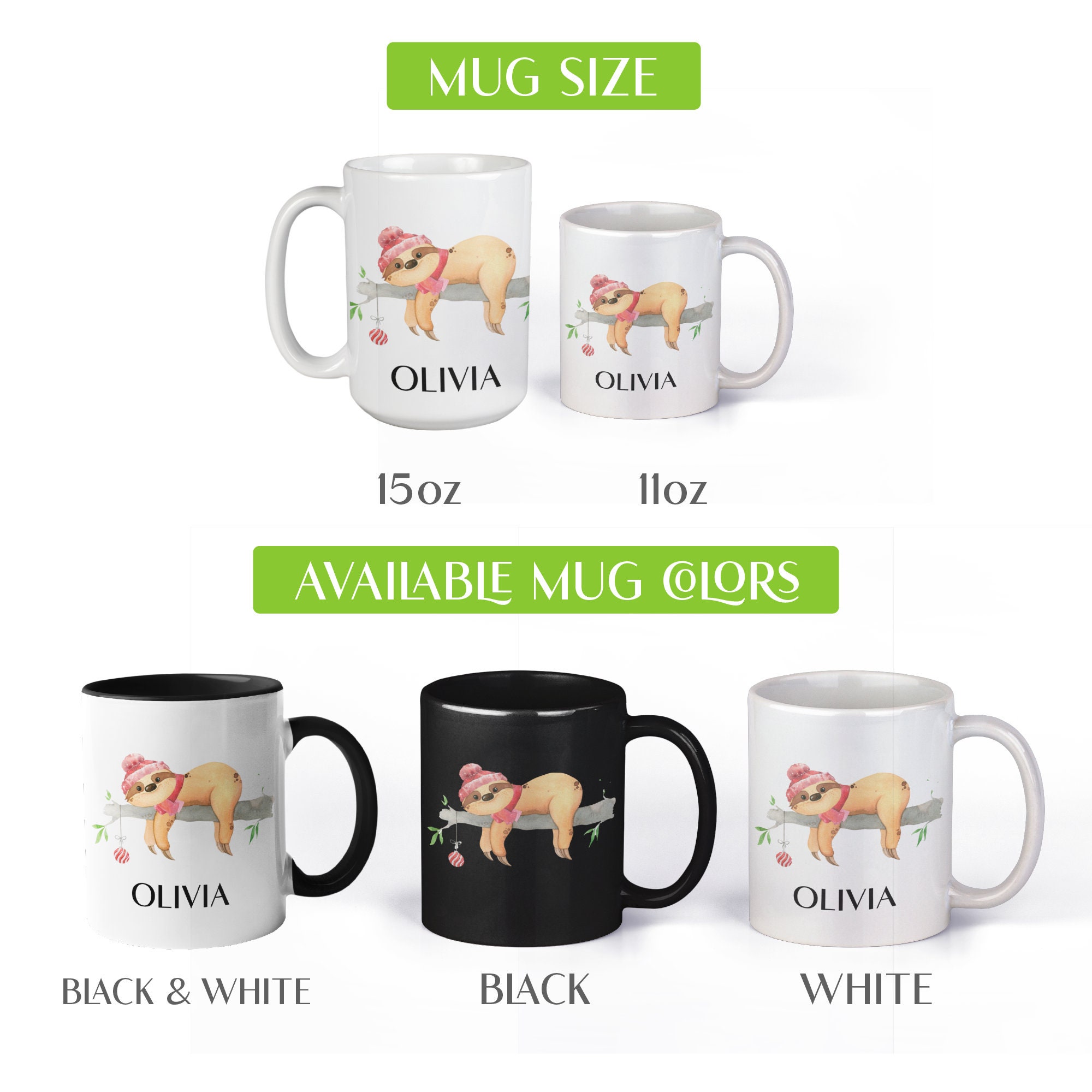 Sloth Mug Sloth Gifts for Her Sloth Coffee Mug Sloth Lover Gift Cute ...