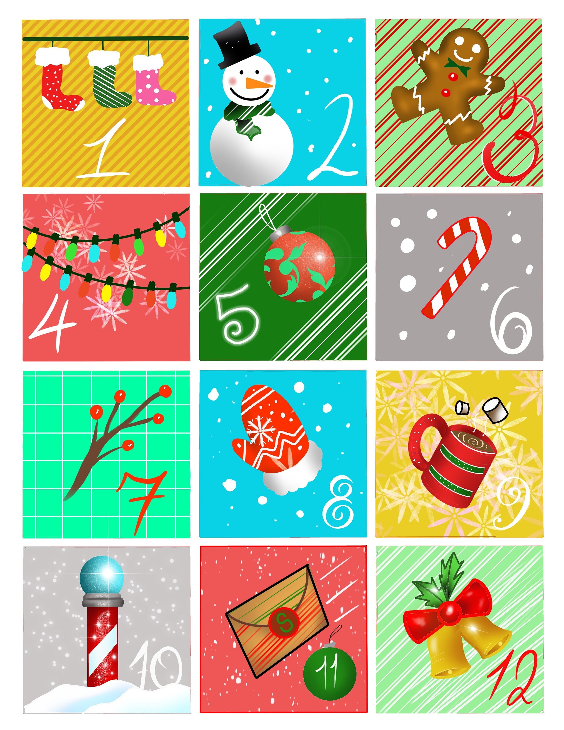 Printable Advent Calendar for Christmas Perfect for Projects and Office ...