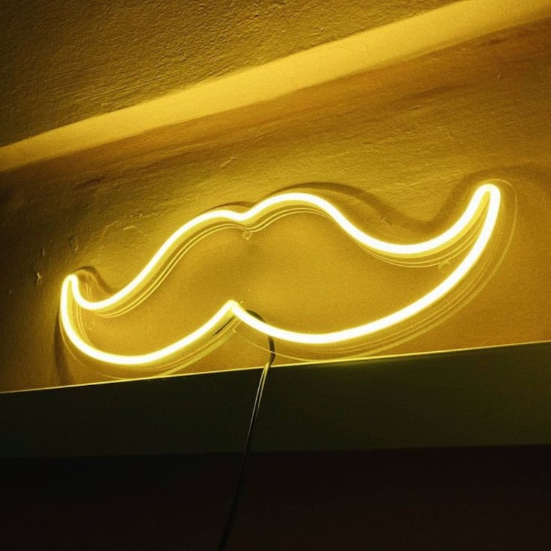 Mustache Mini Neon Sign Cute Gift for Friends - Etsy