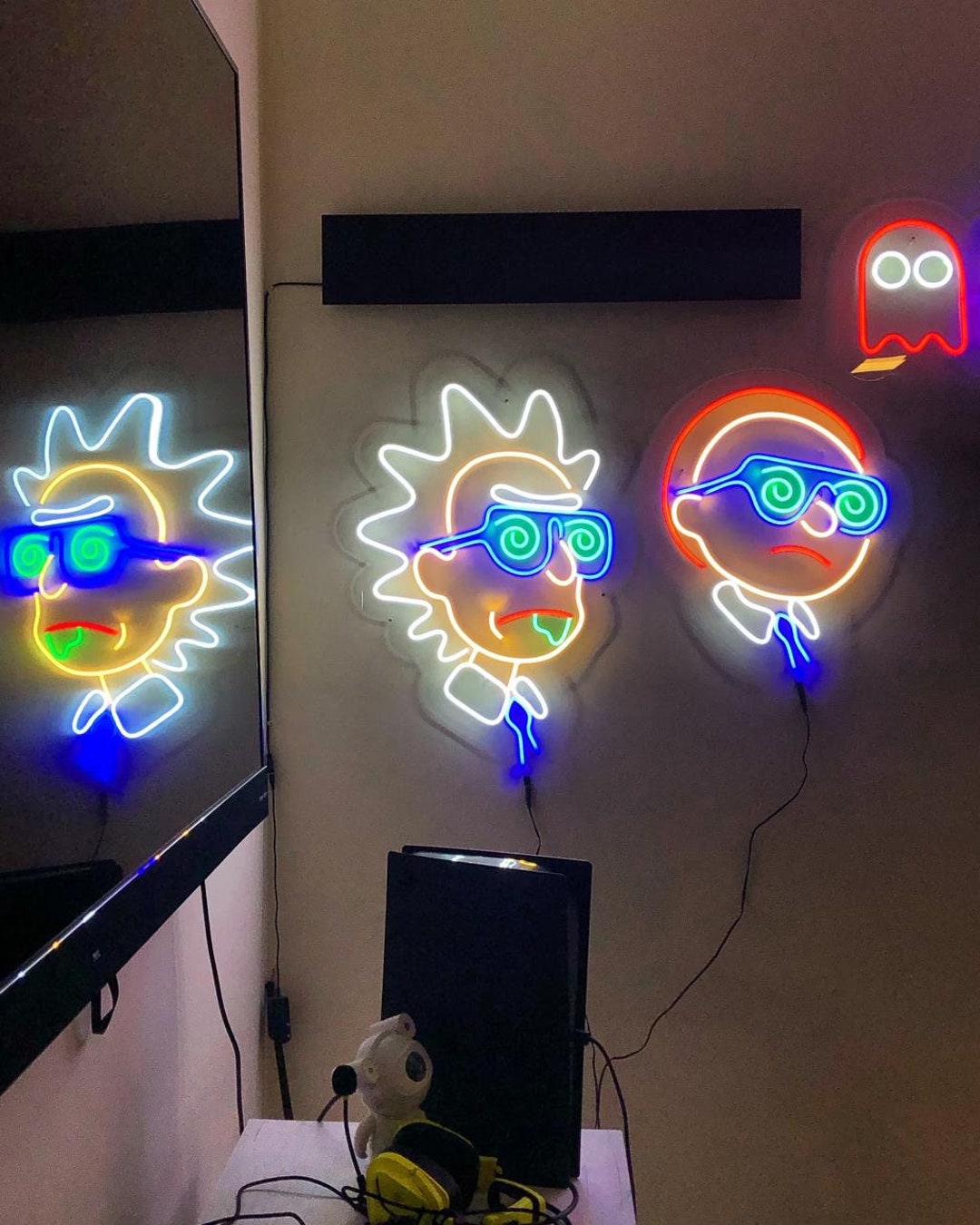 Handmade Cartoon Characters Neon Sign bundle of 2 Cute Gift for Friends ...