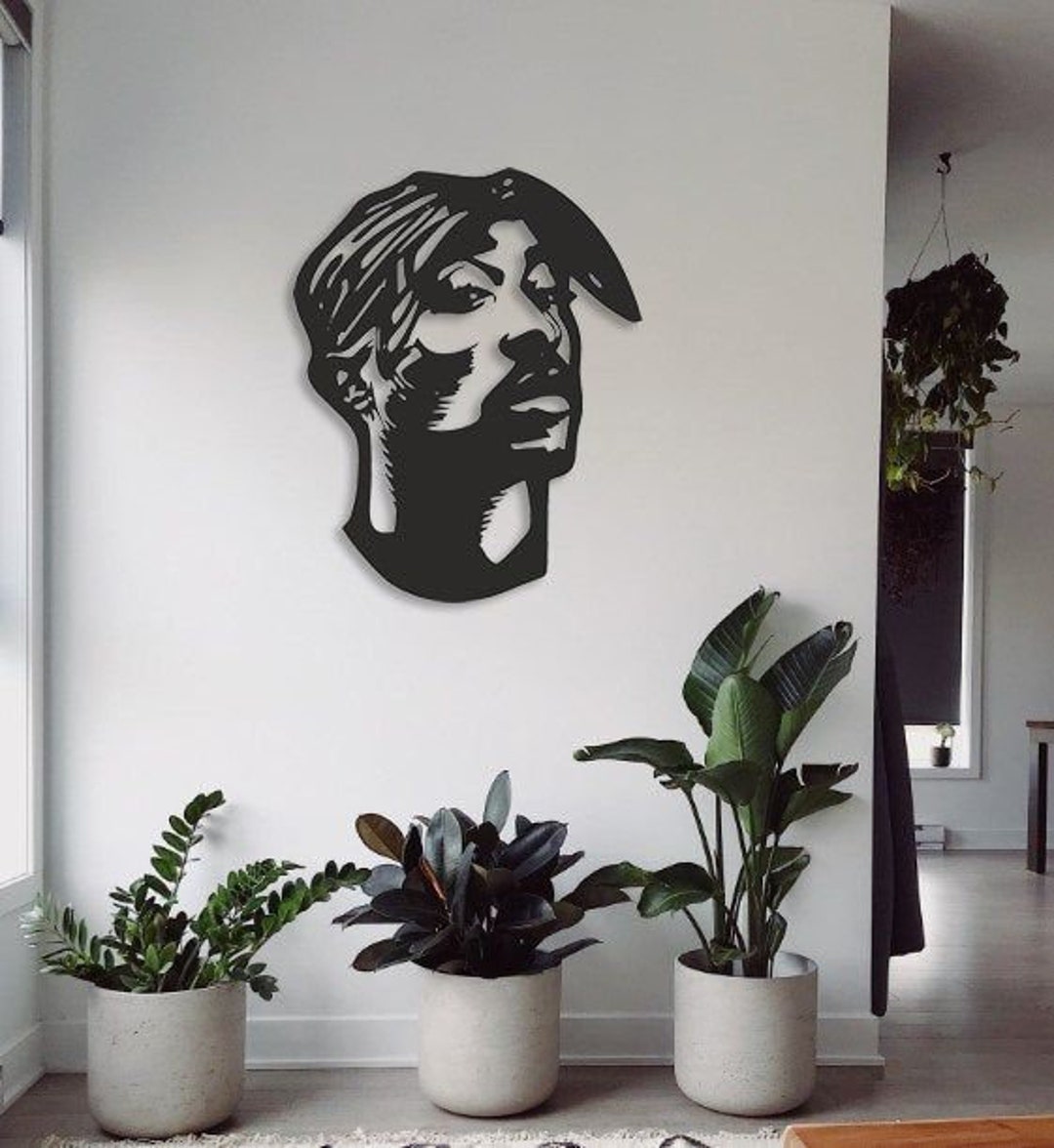2pac Tupac Shakur Wooden Wall Decor ' Laser-cut Wood Wall Art ...
