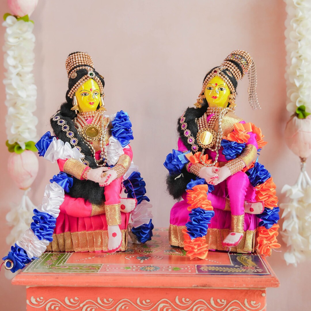 Seated Devi Navaratri Handmade Costume Golu Decoration Indian Doll ...