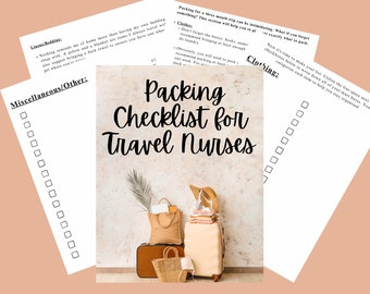 Travel Nurse Packing List Compliance Checklist for Nurse Planner Notebook Journal PDF Printable ...