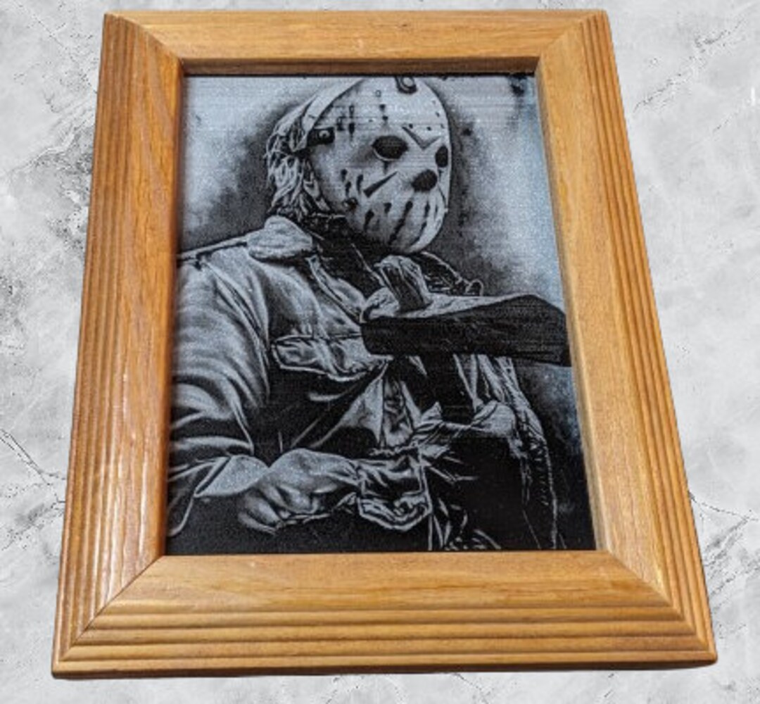 Laser Engraved Jason Painted Glass, Friday the 13th, Jason Voorhees ...