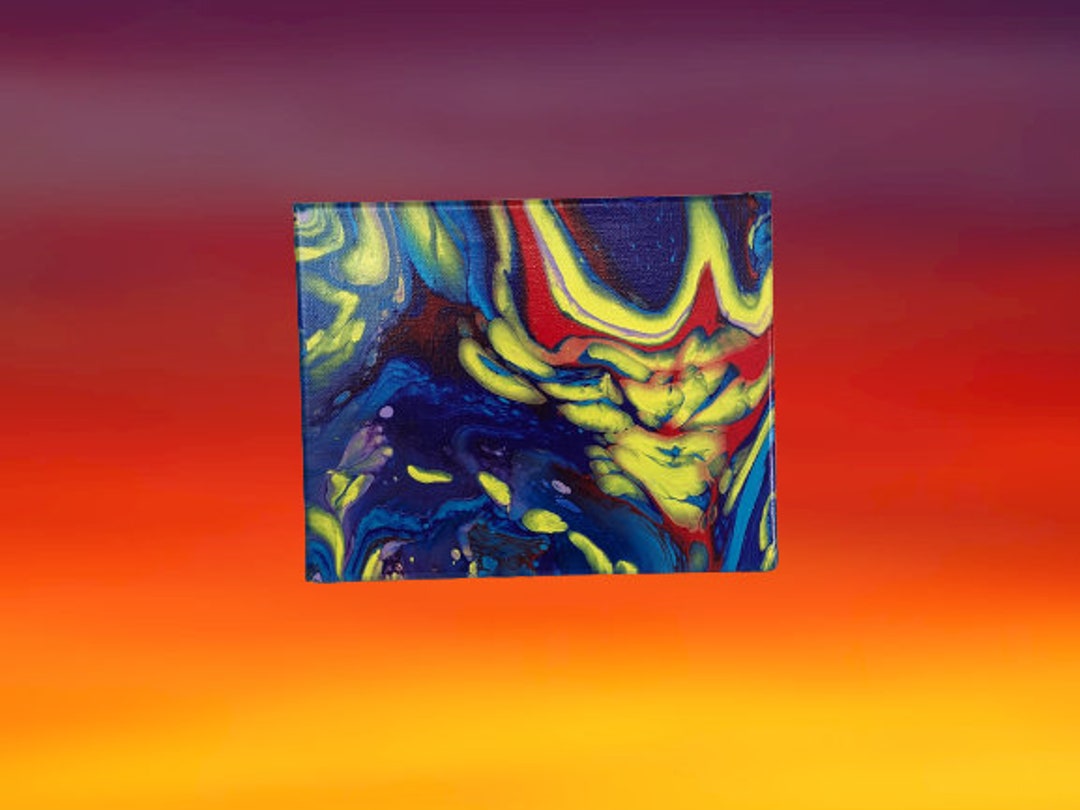 Paint Poured Canvas, Painting, Art Work, Art, Canvas, Paint Pouring - Etsy