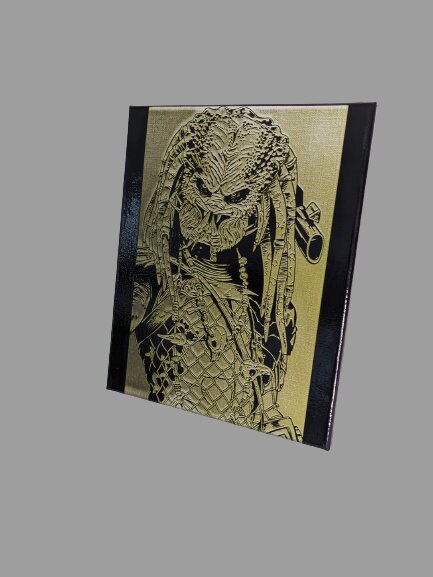 Predator Laser Engraved Canvas, Predator, Laser Engraving, Painting ...
